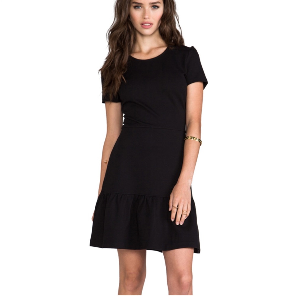 Juicy Couture Solid Ponte Flirty Black Dress - Gem